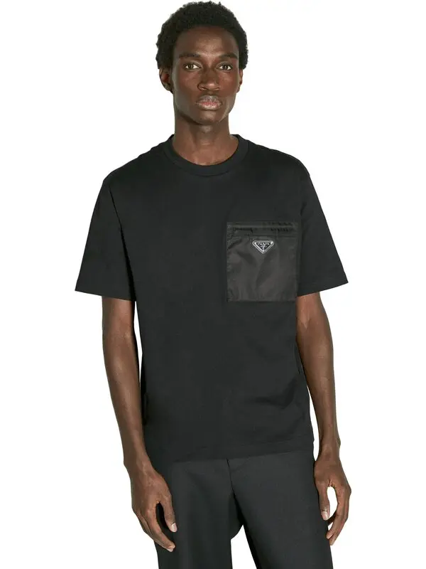 Prada Re-nylon Pocket Jersey T-shirt - Black