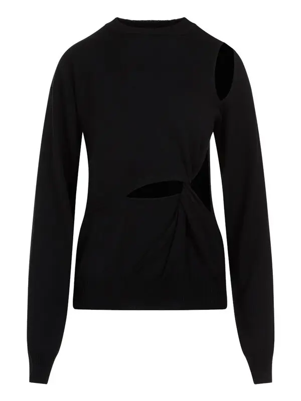 Sportmax Virgin Wool Cutout Pullover - Black