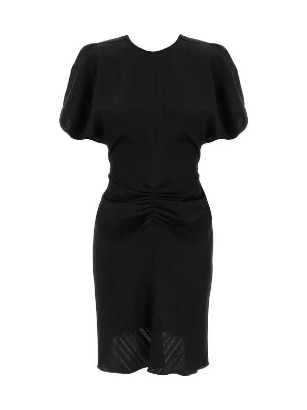 Victoria Beckham Gathered Waist Mini Dress - Black