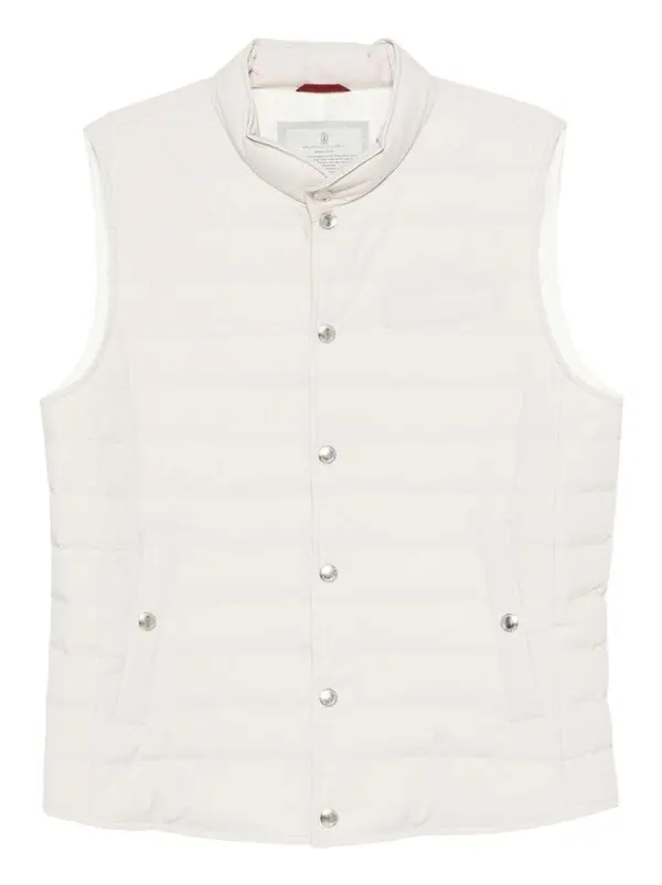 Brunello Cucinelli Quilted Down Vest - White