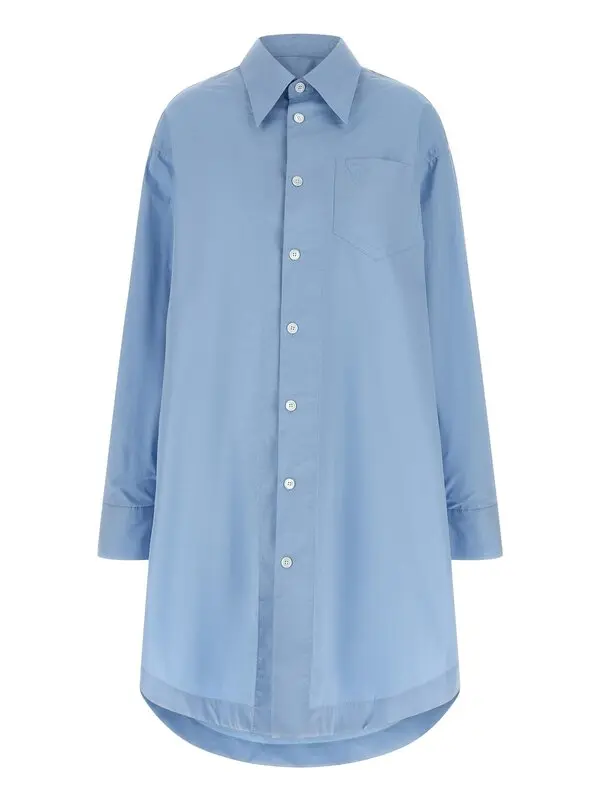 Ami Cotton Poplin De Coeur' Shirt Dress - Blue