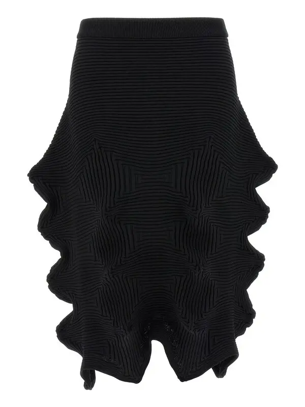 Issey Miyake Linkage" Knitted Skirt - Black