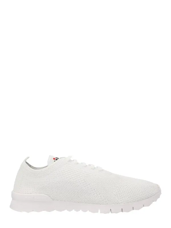 Kiton Textured Fabric Lace-up Sneakers - White