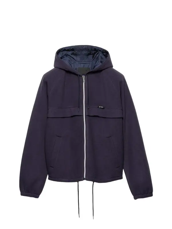 Prada Fleece Hooded Blouson Jacket With Zip Closure - Multicolor