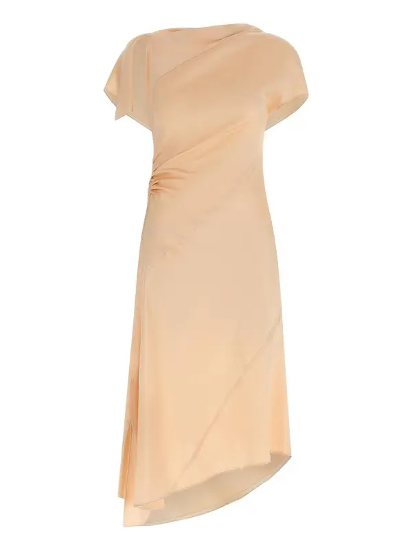 Victoria Beckham Asymmetric Twist Midi Dress - Pink