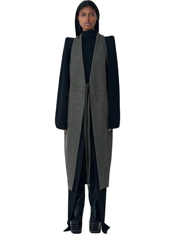 Rick Owens Wool Draped Longline Waistcoat - Gray