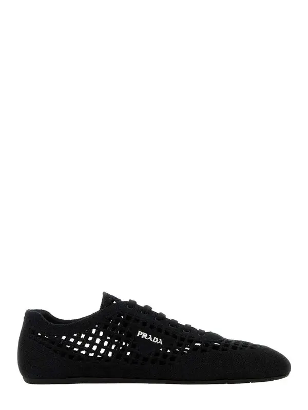 Prada Crochet Sneakers - Black