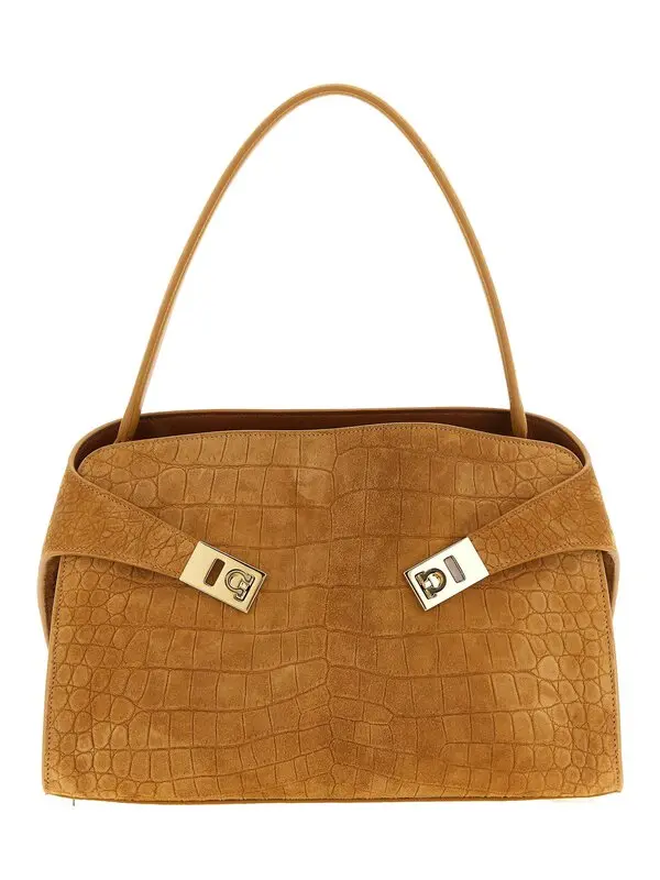 FERRAGAMO Hug Soft Shoulder Bag - Brown