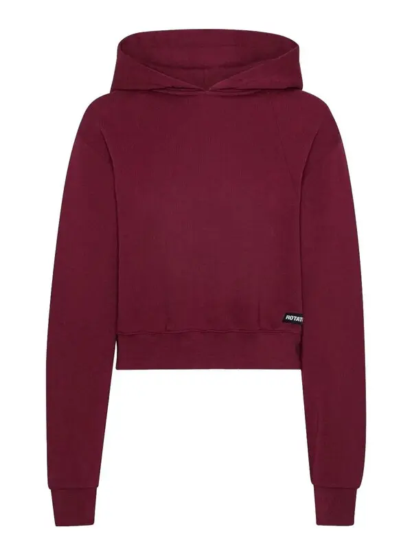 ROTATE BY BIRGER CHRISTENSEN Cropped Terry Back Hoodie - Multicolor