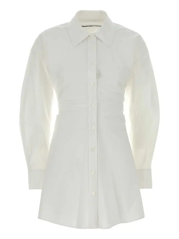 Alexander Wang Stretch Poplin Shirt Dress - White