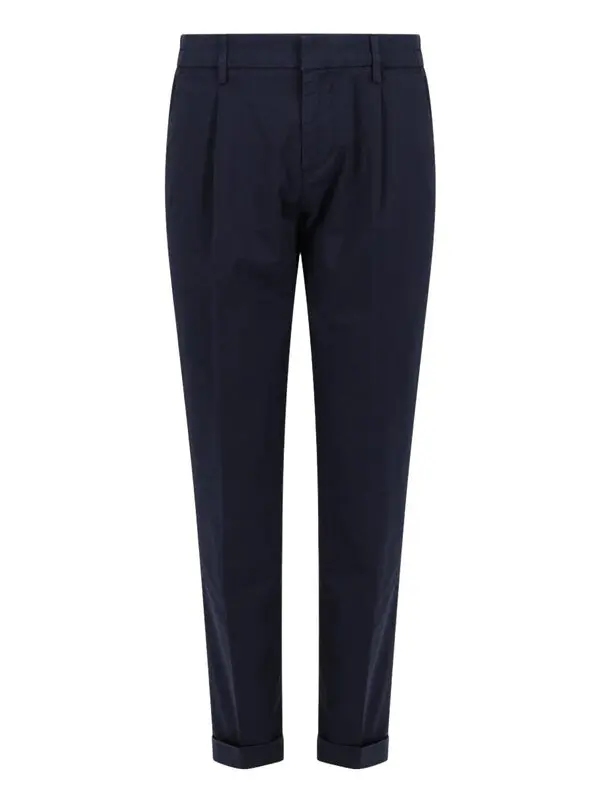 FAY Capri Pants Slim Fit Cotton Blend - Blue