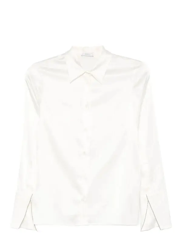 Peserico Silk Satin Long-sleeve Shirt - Multicolor