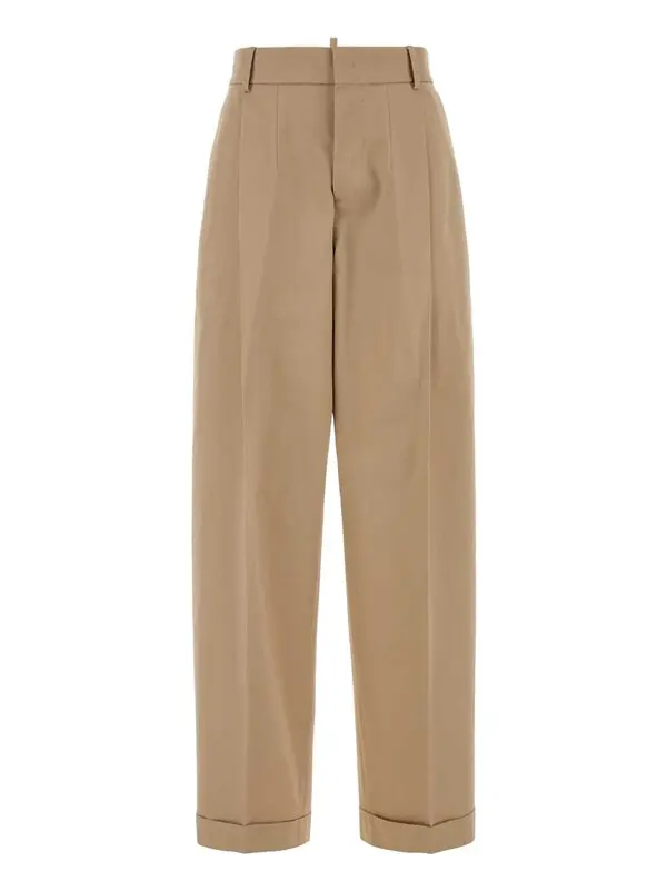 Dsquared2 Beige Gabardine Pants - Brown