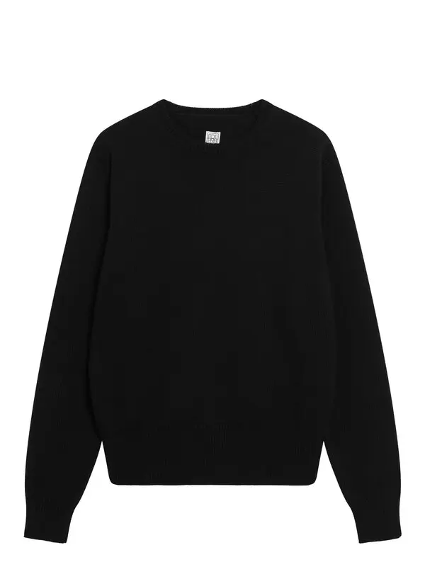 TOTEME Cotton Crew Neck Jumper - Black