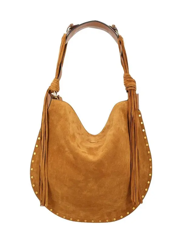 Isabel Marant Étoile Oskan Hobo Soft Calf Velvet Leather Bag - Brown