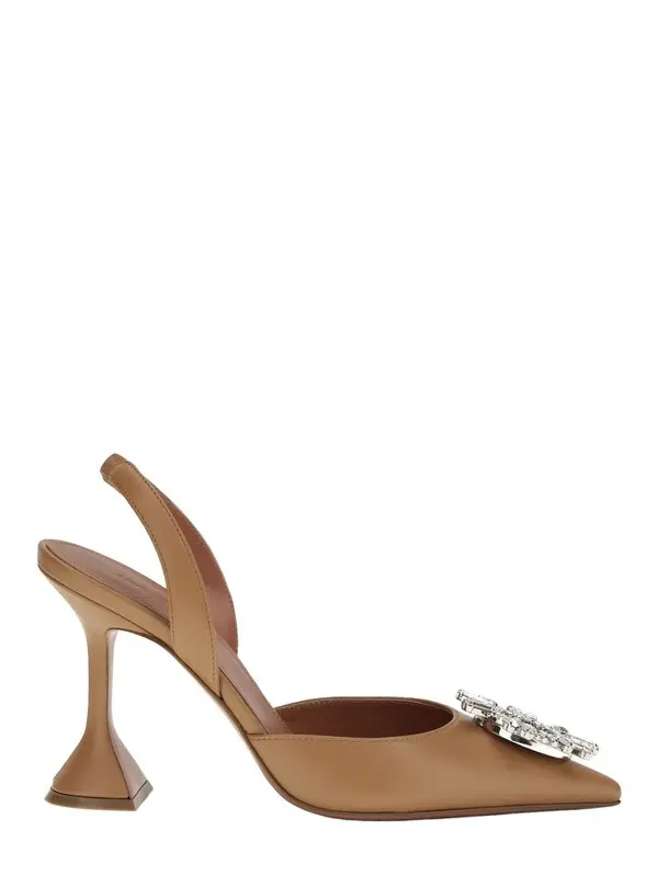 Amina Muaddi Begum Slingback Pumps With Star Embellishment - Brown