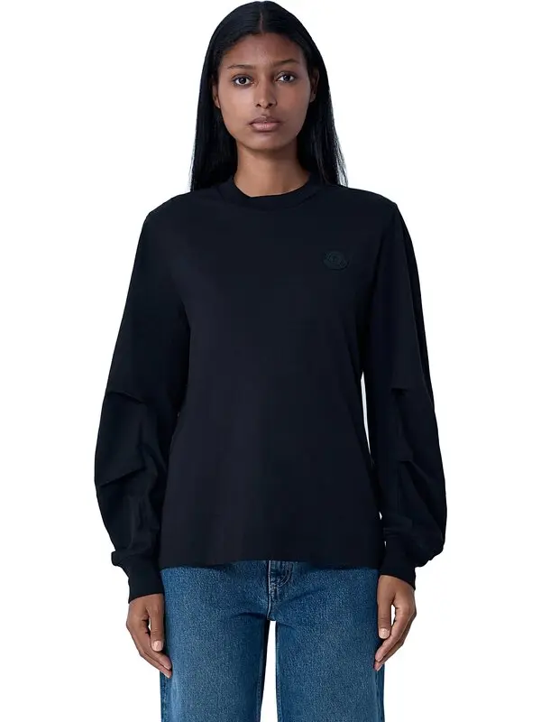 Moncler Cotton Long Sleeve Sweatshirt - Black