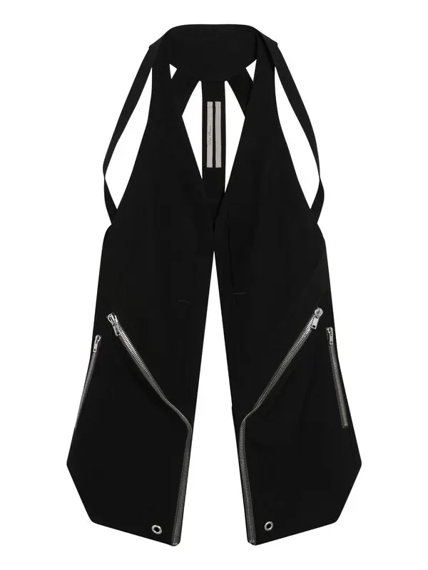 Rick Owens Temple Waistcoat In Nylon Canvas - Black