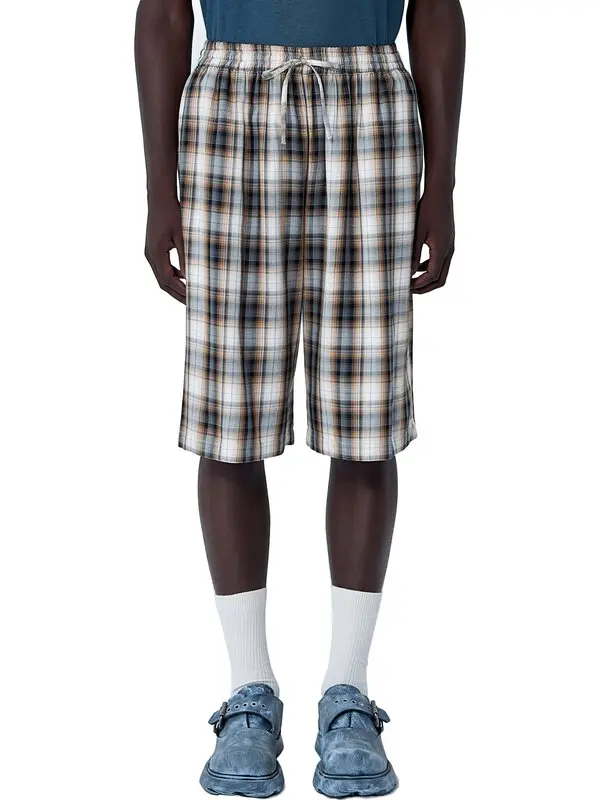 Acne Studios Checkered Mid-rise Shorts - Cream