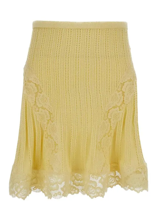 SELF-PORTRAIT Pointelle Knit Mini Skirt - Multicolor
