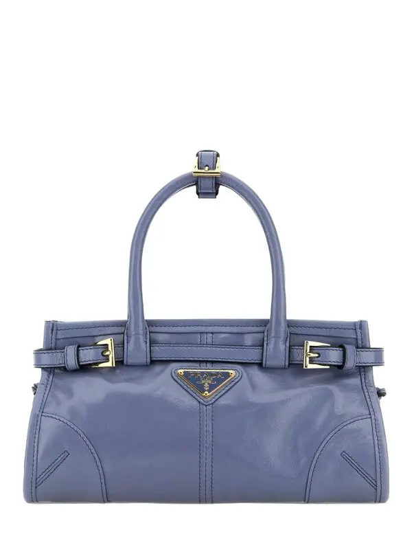 Prada Powder Leather Mini Bonnie Handbag - Blue