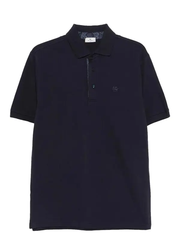 Etro Cotton Piqué Polo Shirt - Blue