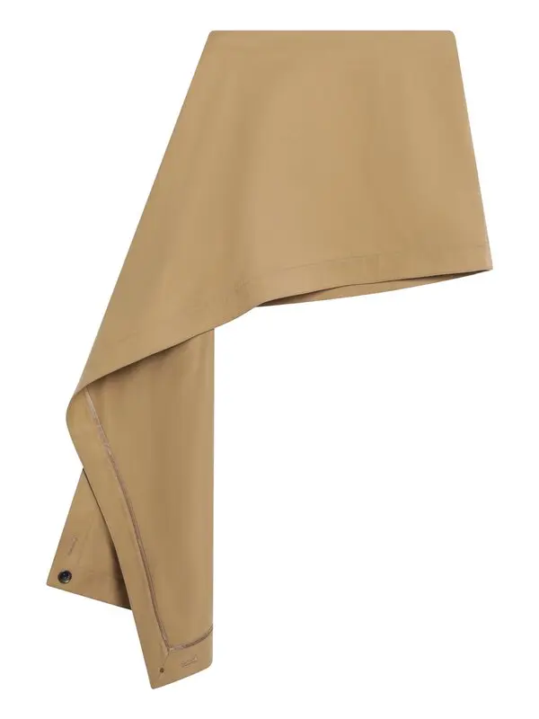 Loewe Asymmetrical Cotton Silk Gabardine Skirt - Cream