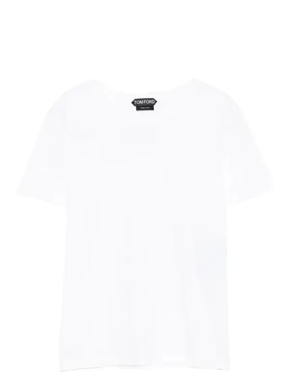 TOM FORD Cotton T-shirt With Embroidered Logo - White