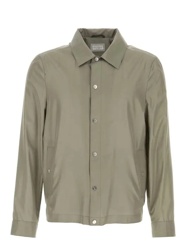Brunello Cucinelli Silk Blend Jacket - Gray