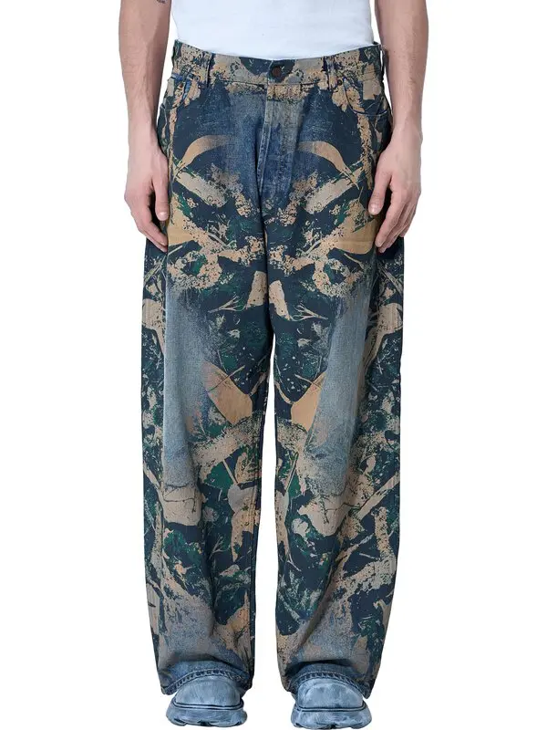 Acne Studios 2021f Straight-leg Jeans With Seasonal Print - Brown