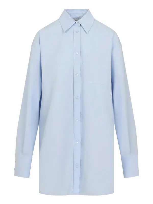 Sportmax Nespola Cotton Blend Long Shirt - Blue
