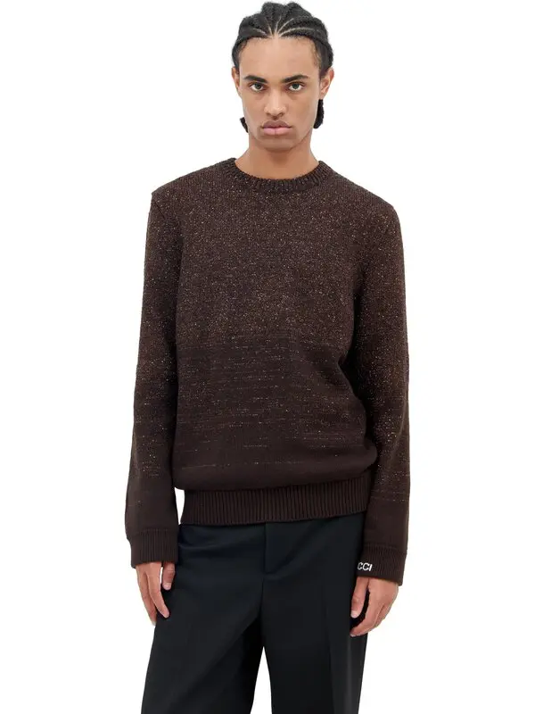 Gucci Sequin Embellished Crewneck Sweater - Brown