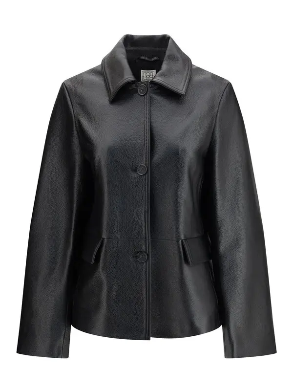 TOTEME Grained Leather Jacket - Black