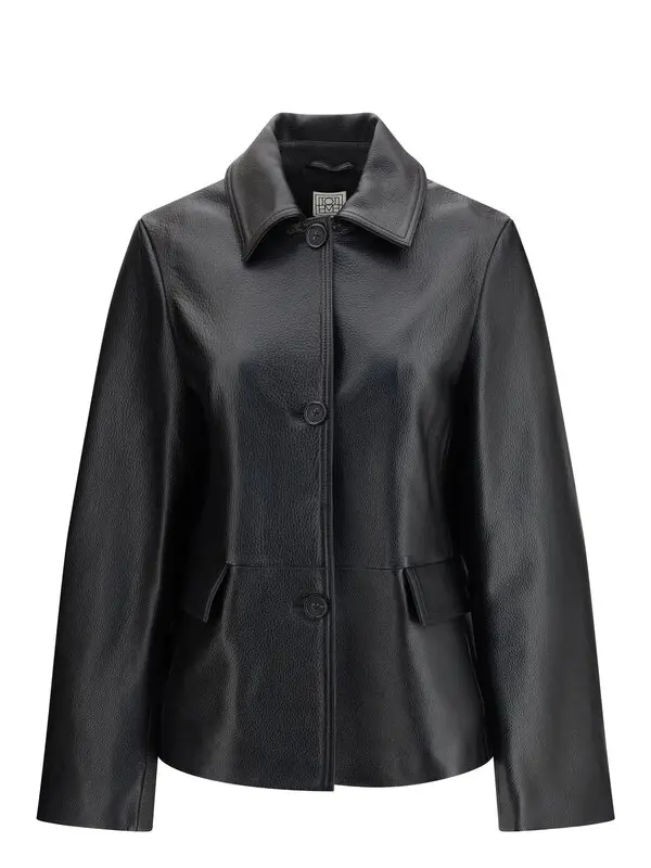TOTEME Grained Leather Jacket - Black