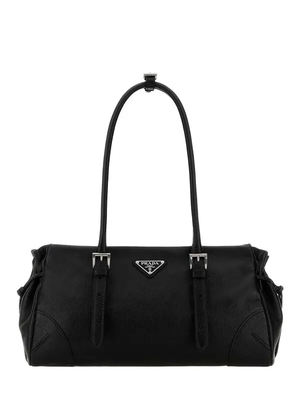 Prada Leather Medium Bonnie Shoulder Bag - Black
