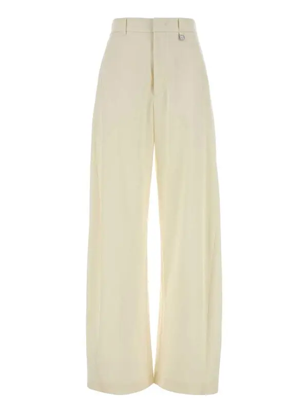 Giuseppe Di Morabito Ivory Wool Palazzo Pants - White