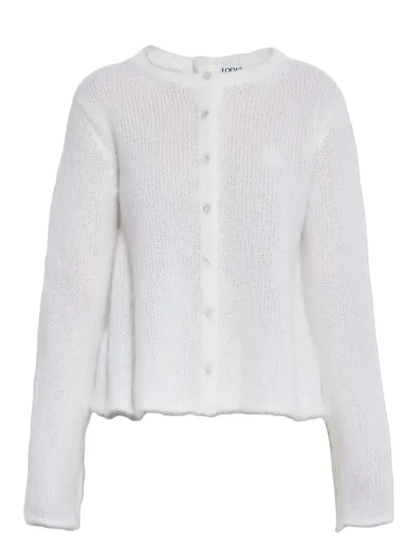 Loewe Wool Blend Cardigan With Embroidered Anagram Motif - Multicolor