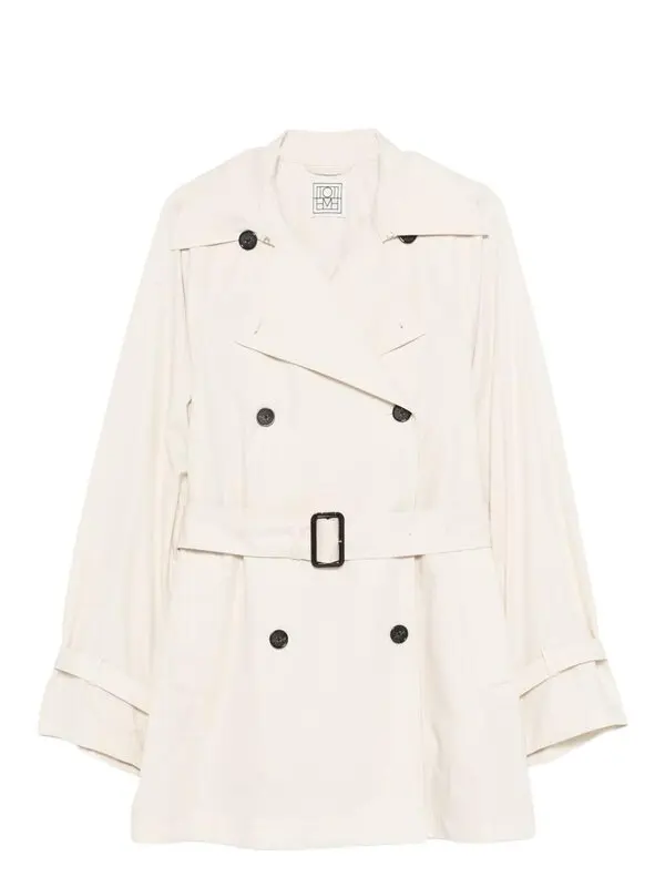 TOTEME Cotton Trench Coat With Buckled Belt - Multicolor