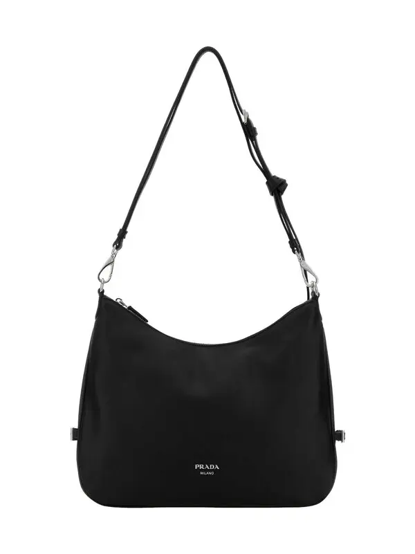 Prada Leather Large Fold Shopping Bag - Black