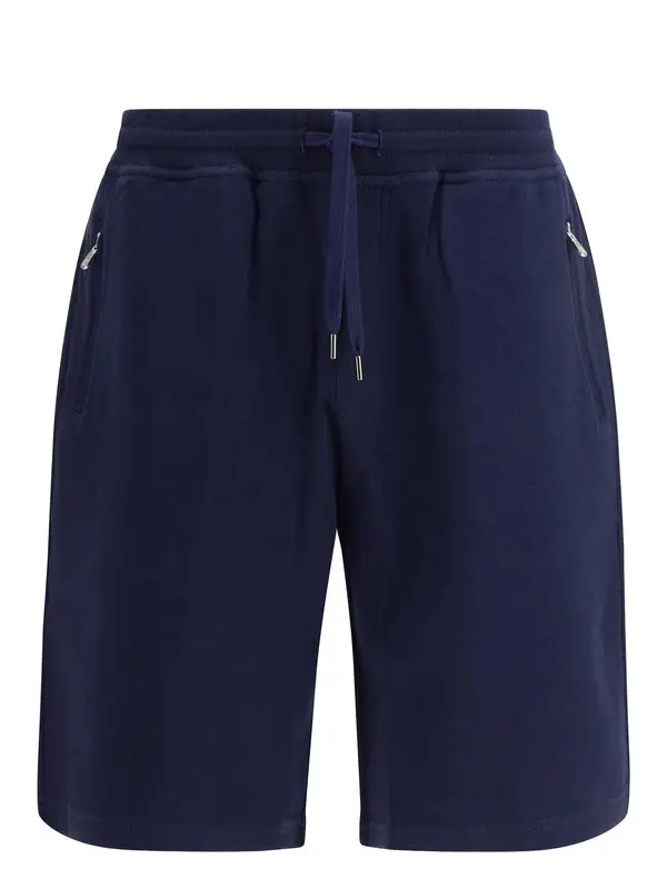 Brunello Cucinelli Cotton Cashmere And Silk Shorts - Blue