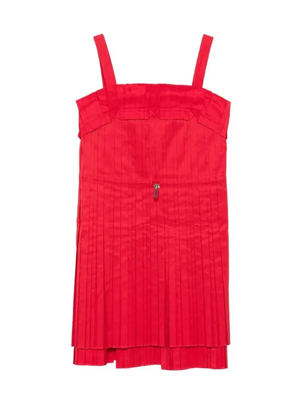 Fendi Pleated Mini Dress - Red