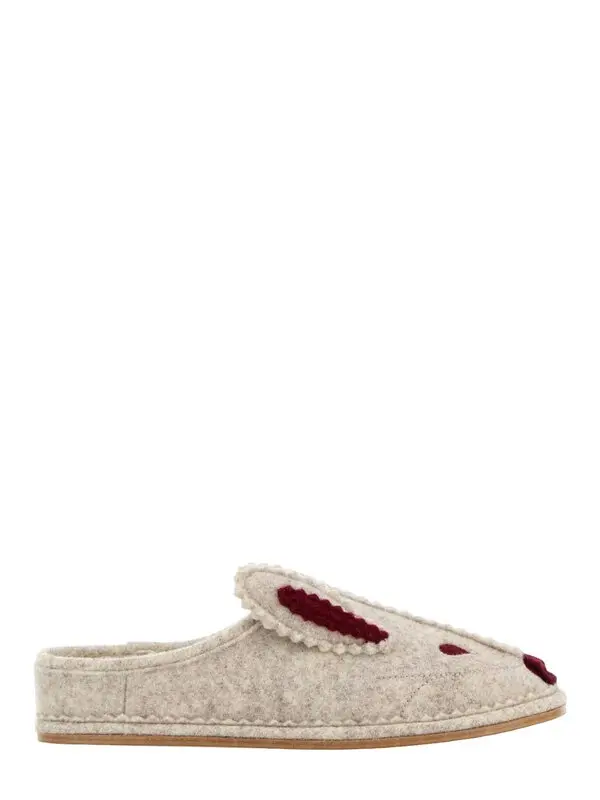 BODE Grey Fabric Rabbit Slippers - Gray