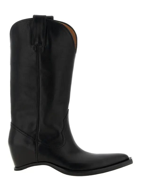 MAISON MARGIELA Heel-less Vintage-effect Leather Boots - Black