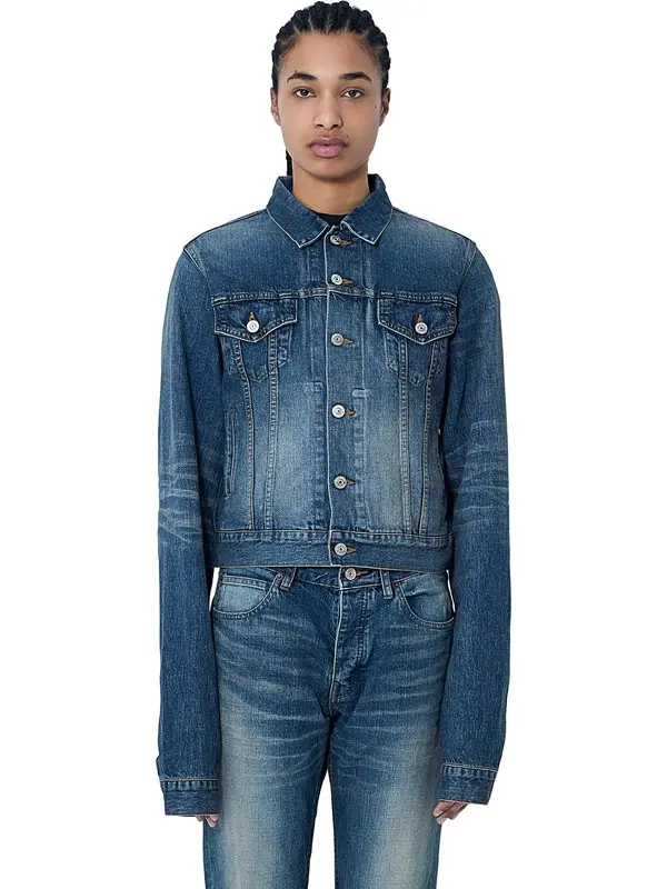 Balenciaga Paneled Denim Jacket - Blue