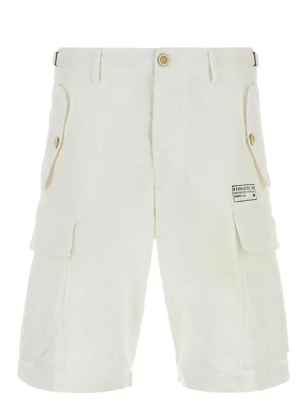 Dsquared2 Stretch Cotton Utility Bermuda Shorts - White