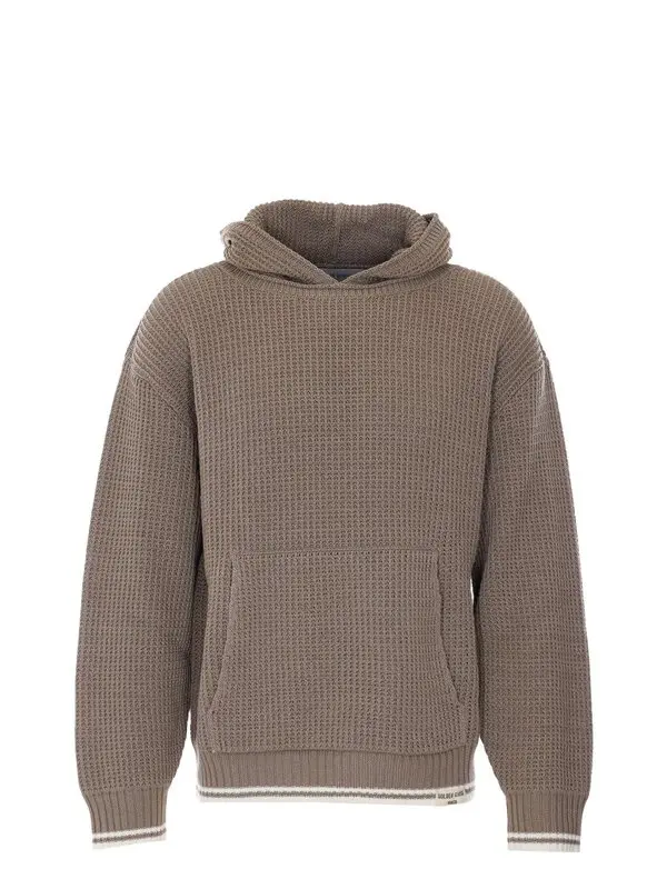 GOLDEN GOOSE Knitted Logo Hoodie - Cream