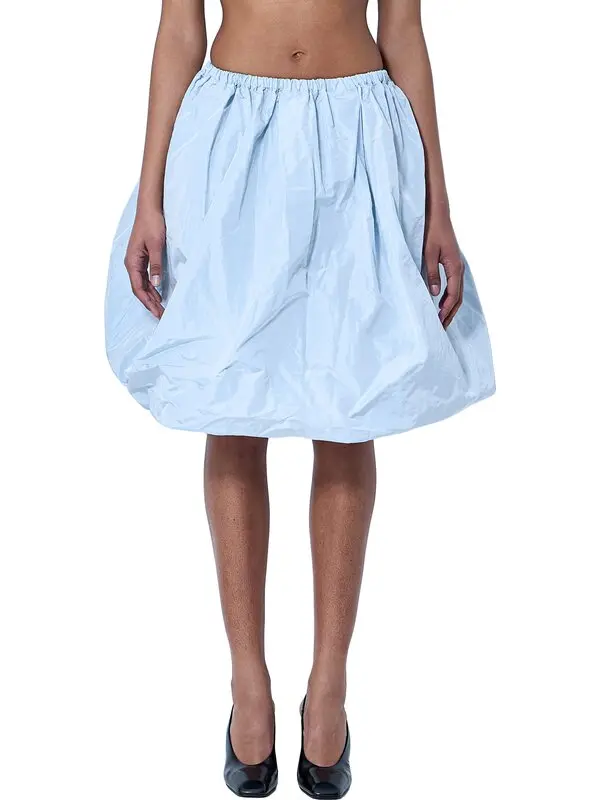 Prada Balloon Skirt In Structured Silk - Blue