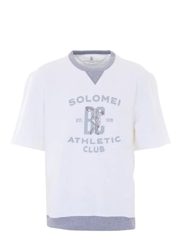 Brunello Cucinelli Solomei Print French Terry T-shirt - White