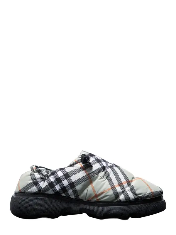 Burberry Check Nylon-blend Pillow Mule - Green