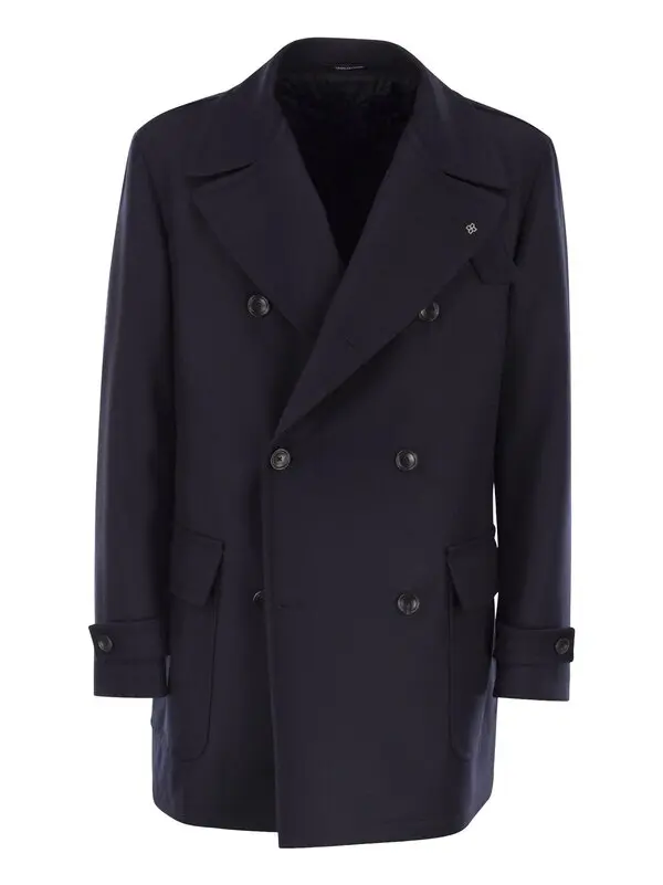 Tagliatore Lawrence Double-breasted Virgin Wool Coat - Blue